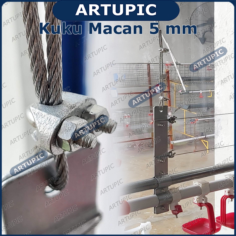 Kuku Macan 5 mm Penjepit Seling Wire Clip Tali Klem Kabel Kawat Baja ...